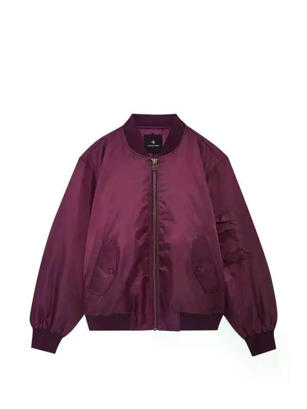 ANINE BING Leon Zip-up Bomber Jacket - Red