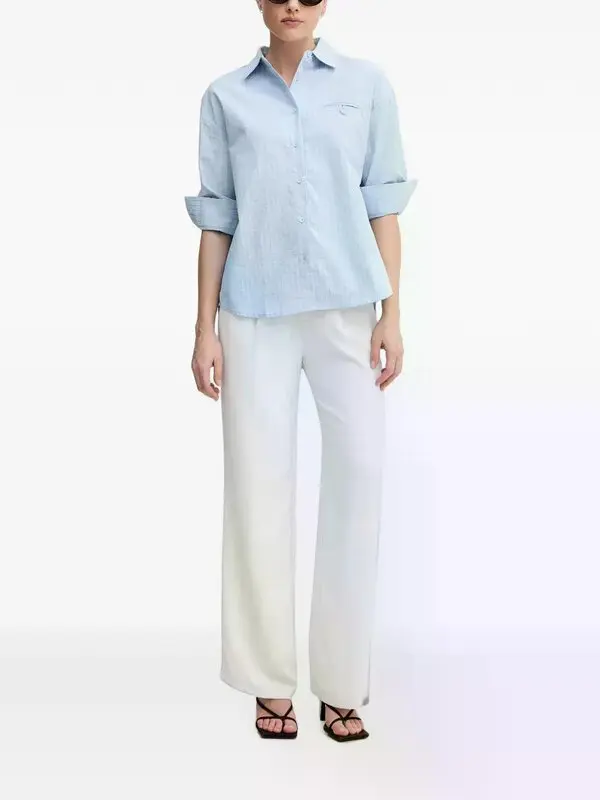 BENETTON Seersucker-textured Button-down Shirt