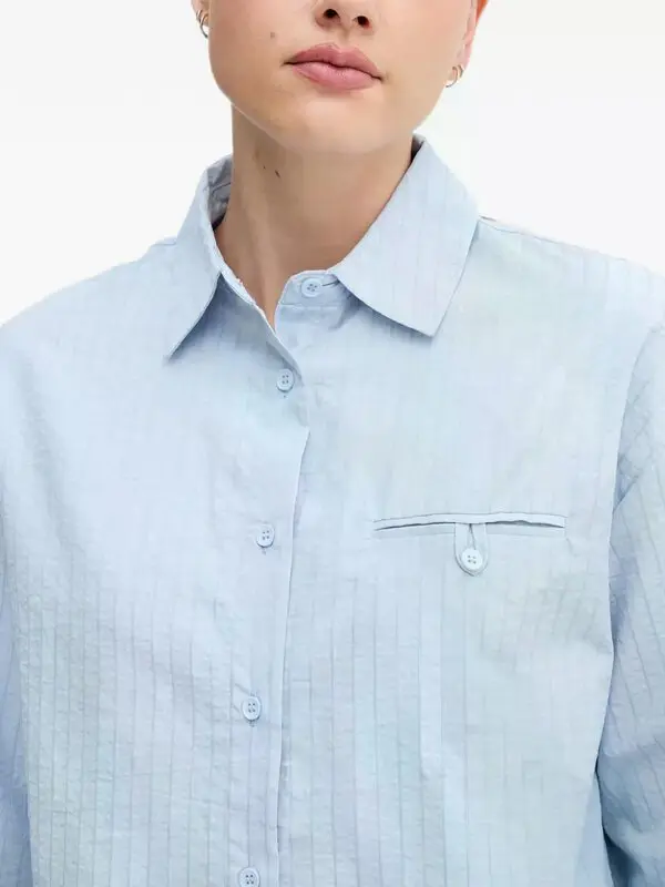 BENETTON Seersucker-textured Button-down Shirt