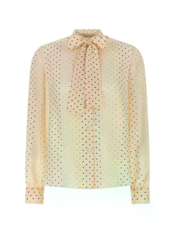 Valentino Garavani Silk Star Print Shirt - Neutrals