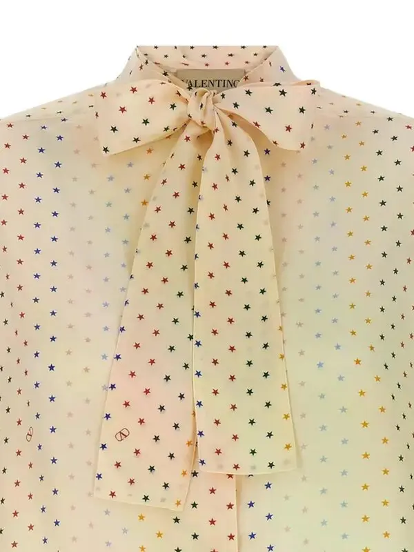 Valentino Garavani Silk Star Print Shirt - Neutrals