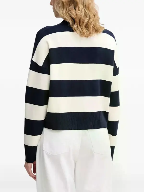 BENETTON Striped Polo-collar Sweater