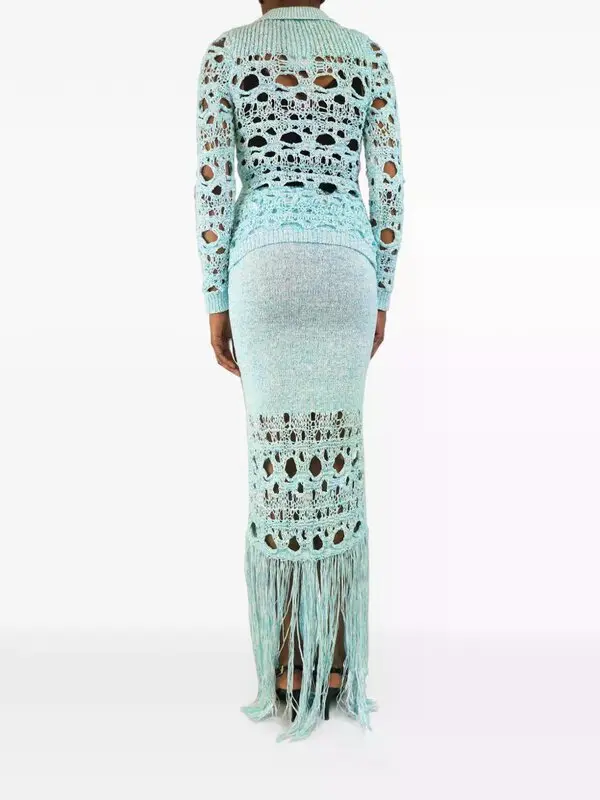 Christopher Esber Open-knit Skirt Set With Fringe Trim