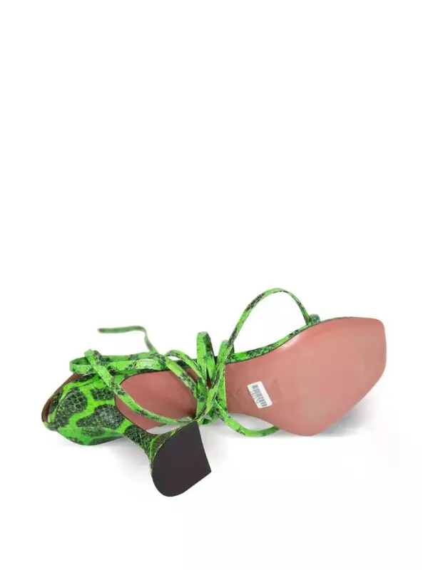Amina Muaddi Snakeskin-effect Strappy Sandals