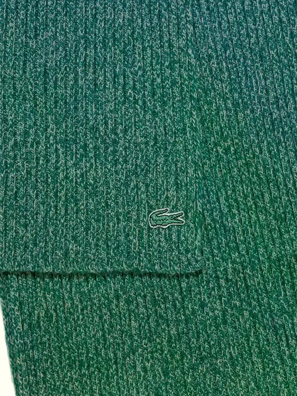 Lacoste Ribbed-knit Logo-patch Scarf