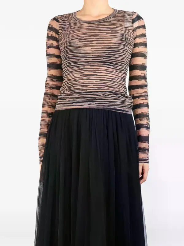 Missoni Abstract-stripe Knit T-shirt - Neutrals
