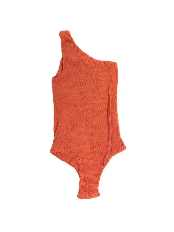 Manebí One-shoulder Seersucker Swimsuit - Orange