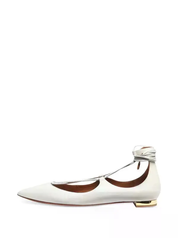 AQUAZZURA Christy Lace-up Ballet Flats