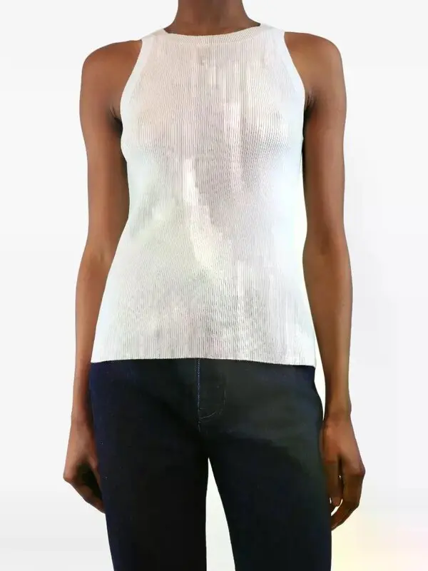 ISSUE TWELVE Zoe Ribbed Vest Top - White