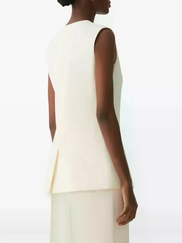 Fabiana Filippi Ecru V-neck Sleeveless Vest - Neutrals