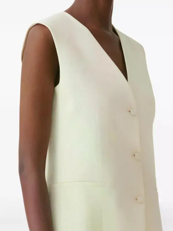 Fabiana Filippi Ecru V-neck Sleeveless Vest - Neutrals