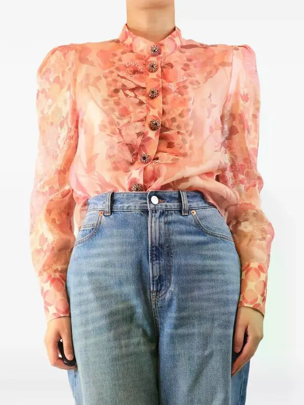 Zimmermann Ruffled Floral-print Blouse
