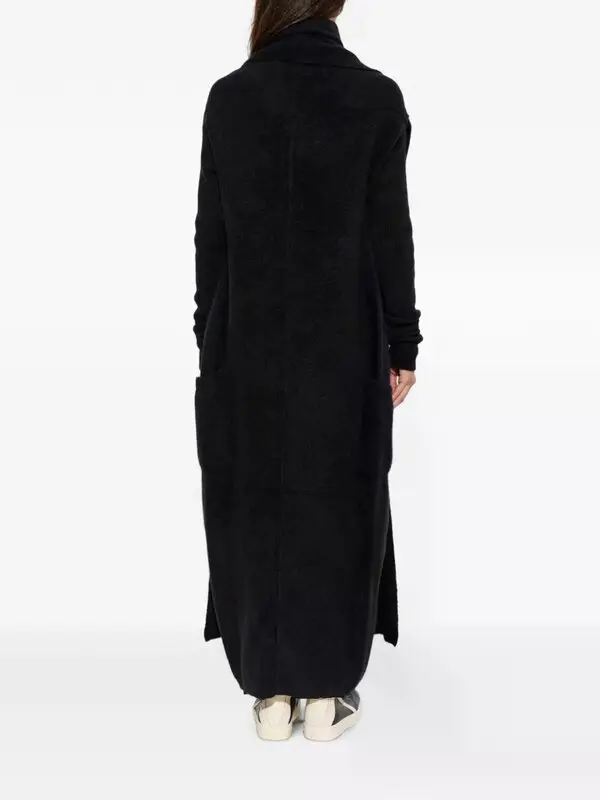 Rick Owens Ribbed-knit Shawl Collar Coat
