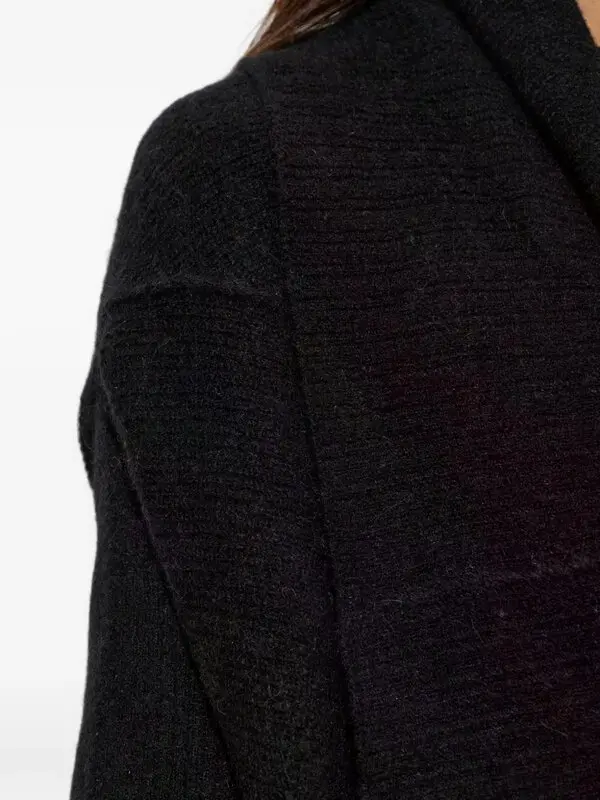 Rick Owens Ribbed-knit Shawl Collar Coat