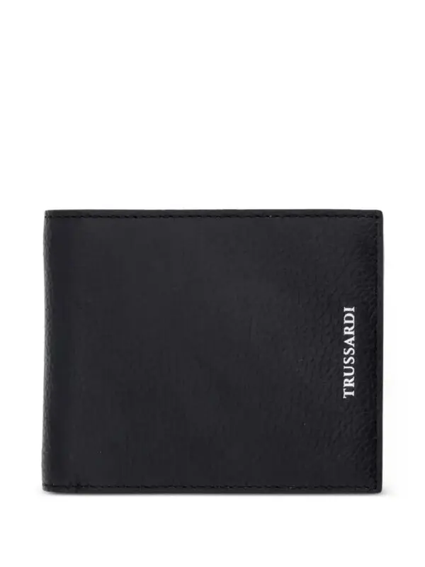 TRUSSARDI Logo-print Pebbled-leather Wallet - Black