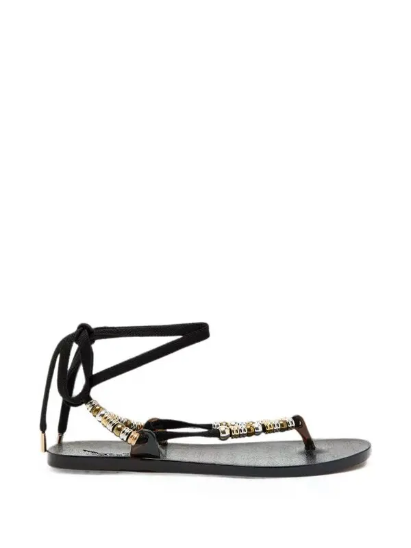 ANCIENT GREEK SANDALS Embellished Lace-up Sandals - Black
