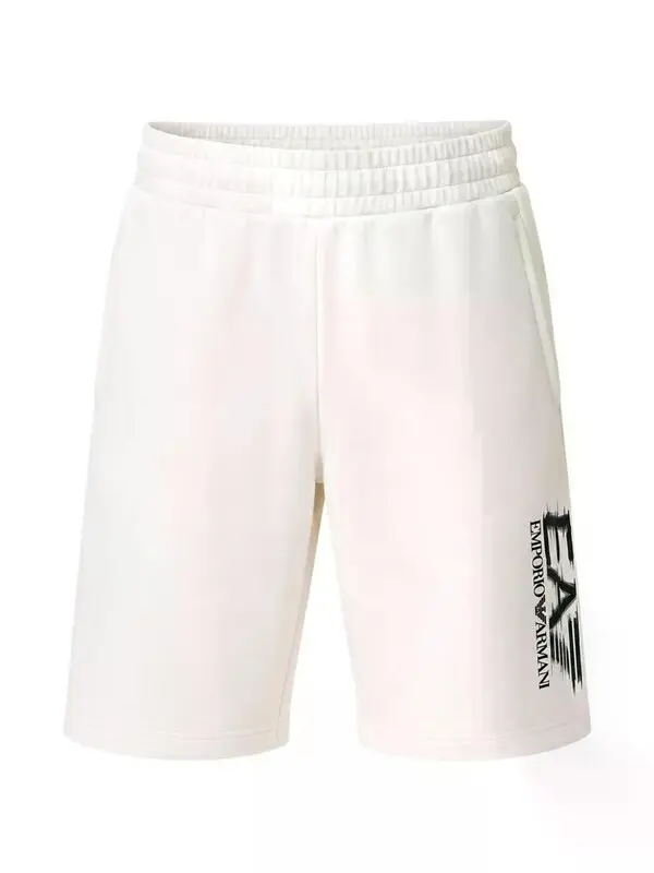 EA7 Logo-print Cotton Shorts