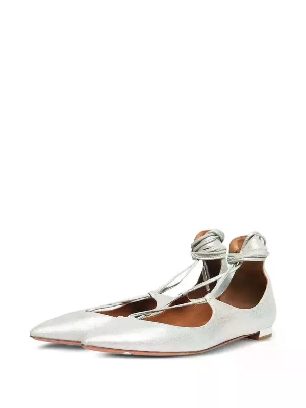 AQUAZZURA Christy Lace-up Ballet Flats