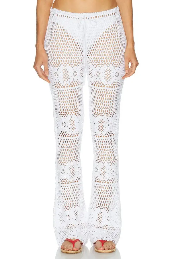 SKIMS Crochet Swim Skinny Flare Pant - Snow