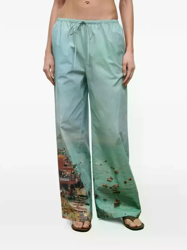 Staud Mateo Graphic-print Trousers