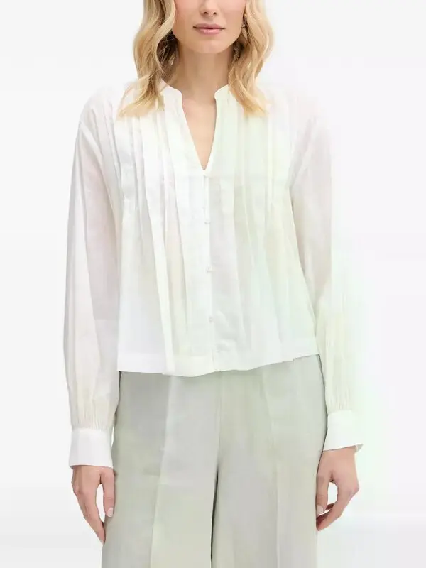 BENETTON Pleated Long-sleeve Blouse