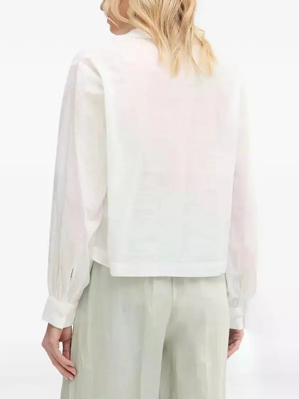 BENETTON Pleated Long-sleeve Blouse