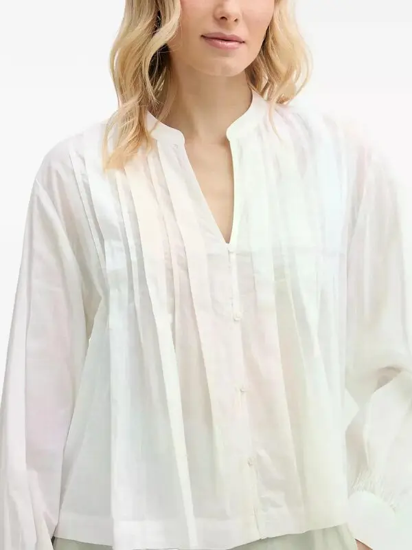 BENETTON Pleated Long-sleeve Blouse
