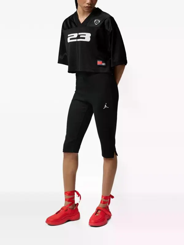 JORDAN Brooklyn Mesh-panel Cropped T-shirt - Black