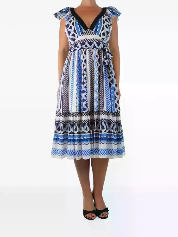 TEMPERLEY LONDON Printed Belted Midi Dress