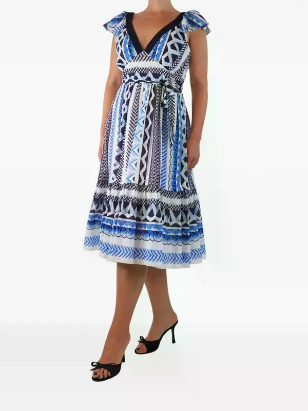 TEMPERLEY LONDON Printed Belted Midi Dress