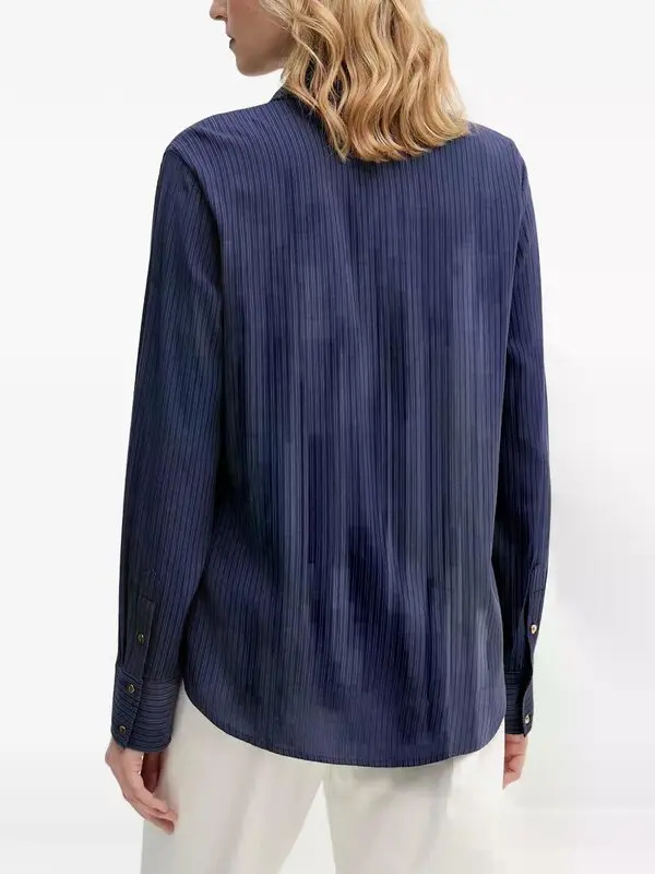 BENETTON Pinstripe Pattern Button-up Shirt