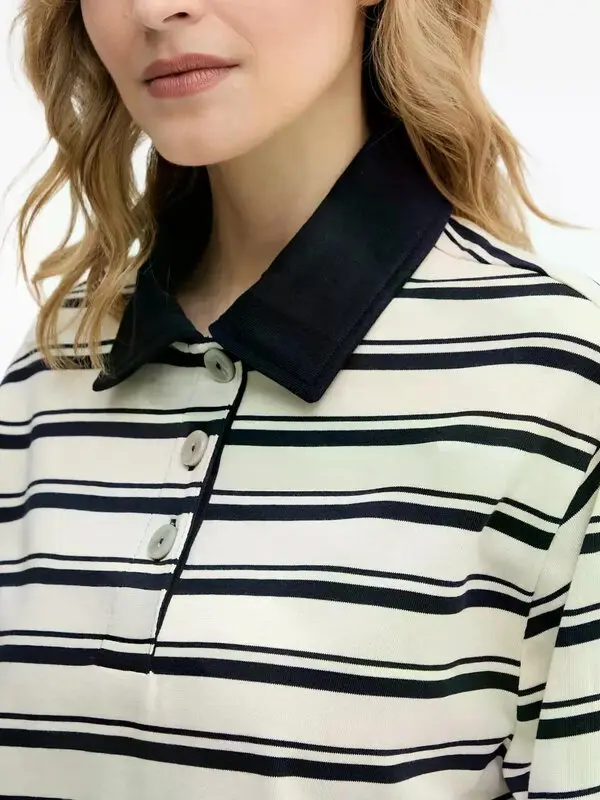 BENETTON Striped Long-sleeved Polo Shirt
