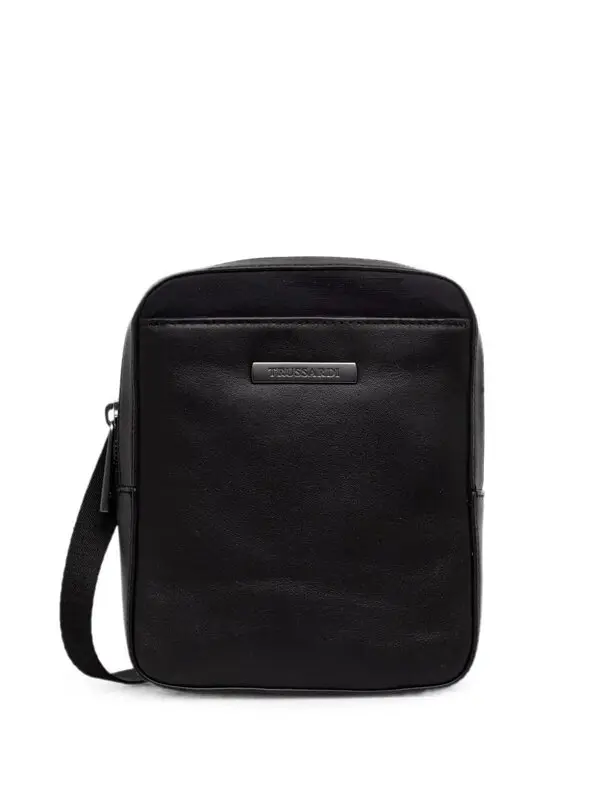 TRUSSARDI Small Travel Logo-plaque Messenger Bag - Black