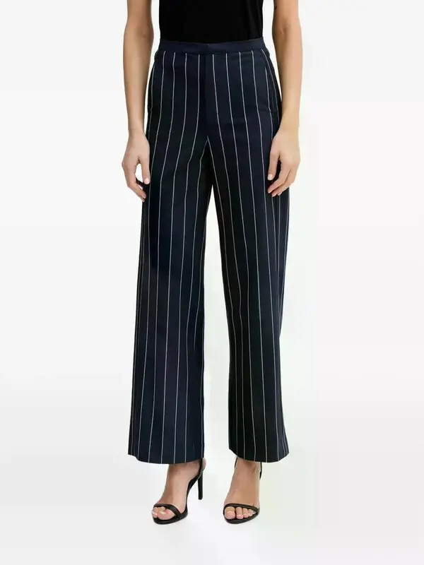 BENETTON Pinstripe-pattern Wide-leg Trousers - Blue