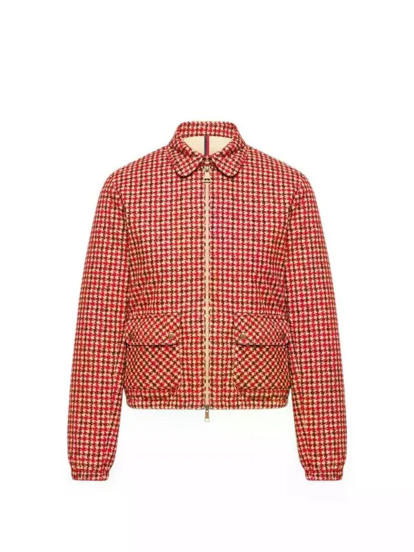 Moncler Lanset Houndstooth-pattern Zip-up Jacket