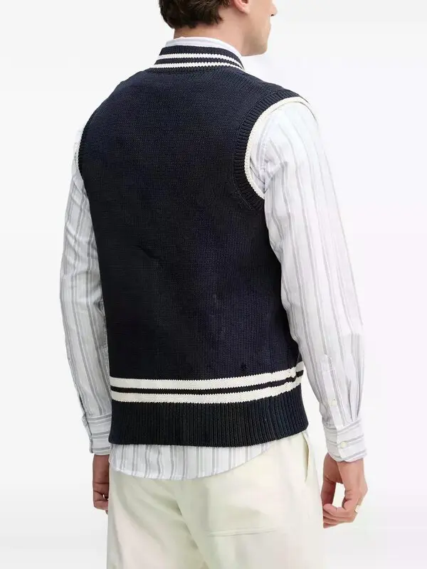 BENETTON Cable Knit Striped Sweater