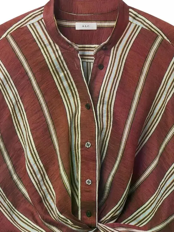 A.L.C. Leonore Striped Twist-front Top - Brown