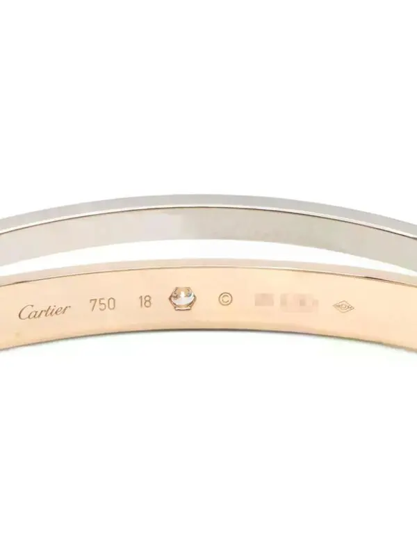Cartier Love Diamond Bracelet In 18k White And Rose Gold