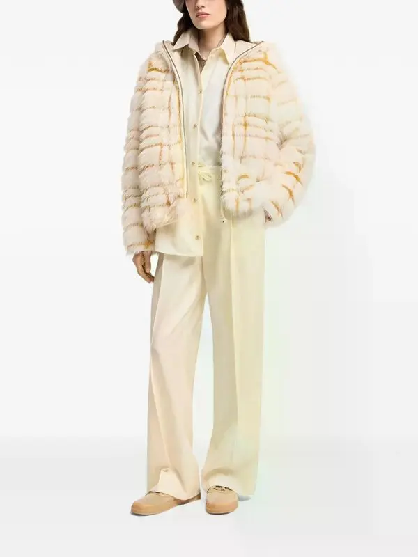 Moncler Check-patterned Faux-fur Jacket
