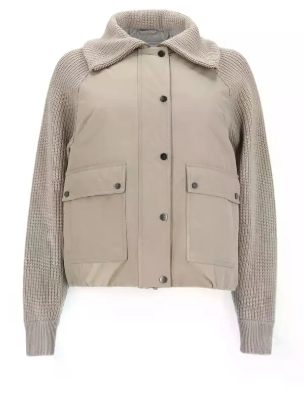 Brunello Cucinelli Ribbed-knit Panelled Jacket