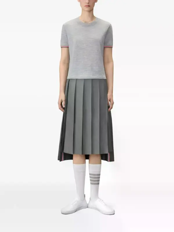 Thom Browne Jersey T-shirt With Striped Rib Cuffs