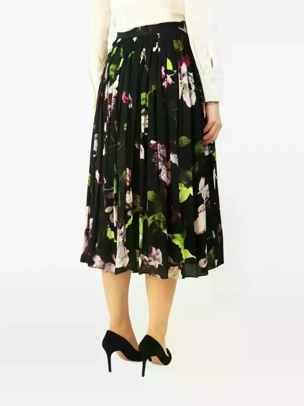 Erdem Floral-print Pleated Midi Skirt