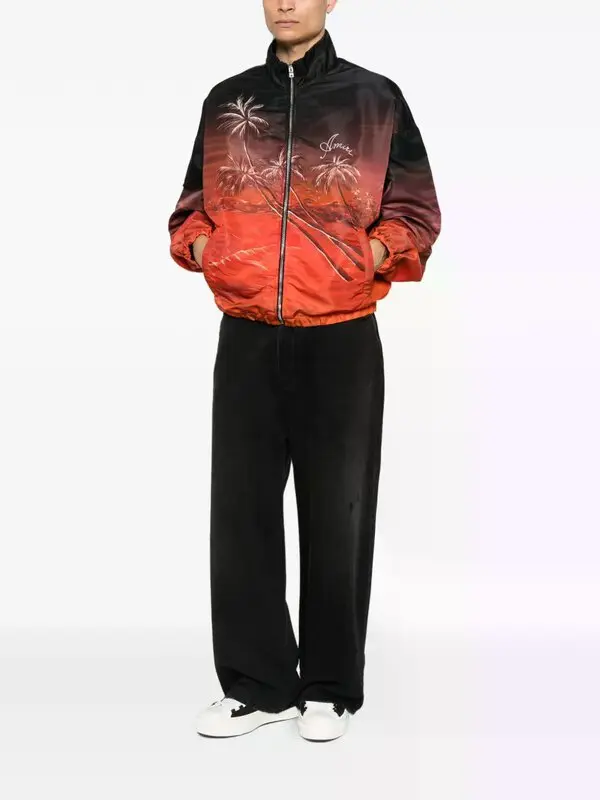 Amiri Palm-tree Print Zip-fastening Jacket