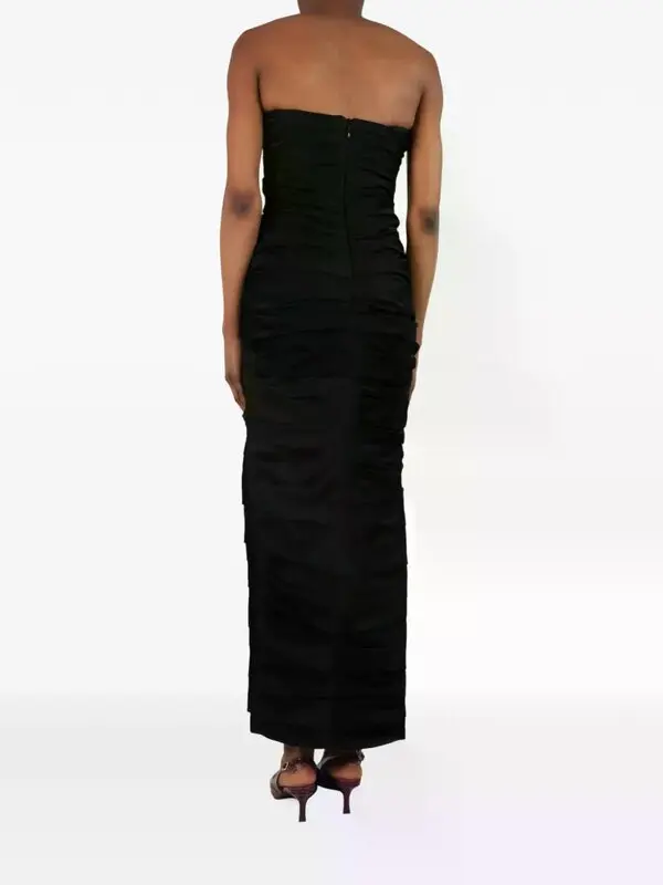 Khaite Strapless Ruched Midi Dress