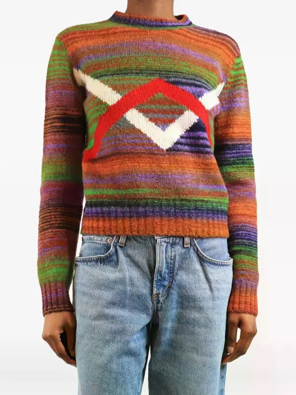 Loewe Striped Intarsia Sweater - Orange