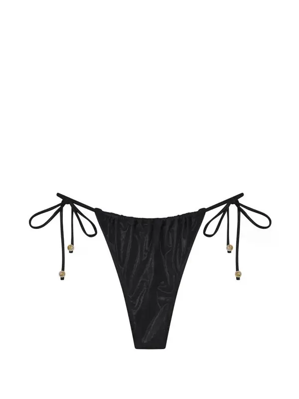 GOD SAVE QUEENS La Brisa Pearl-embellished Bikini Bottom - Black