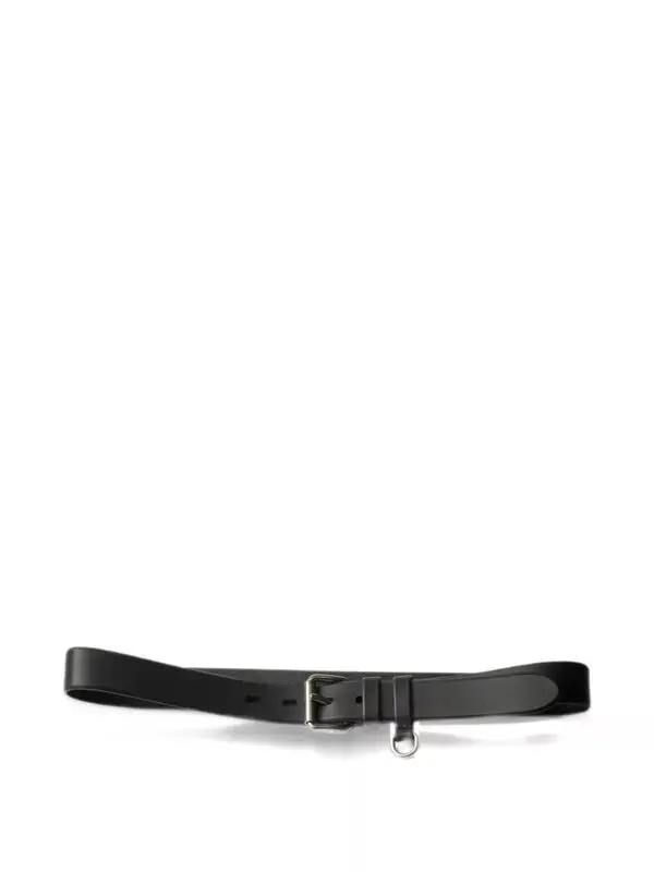 Prada Leather Belt With Engraved Buckle - Black