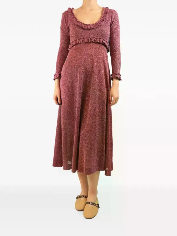 Alexa Chung Ruffled Lurex Midi Dress