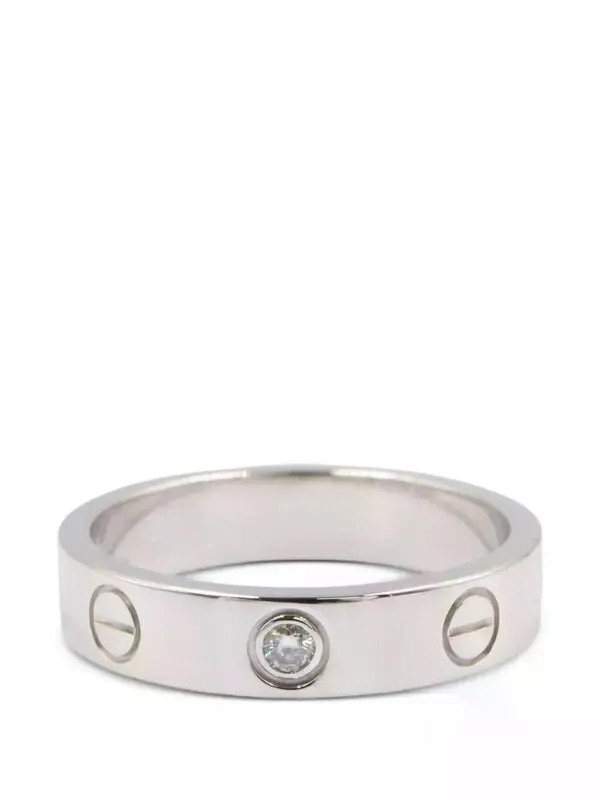 Cartier 18k White Gold Mini Love Diamond Ring - Silver