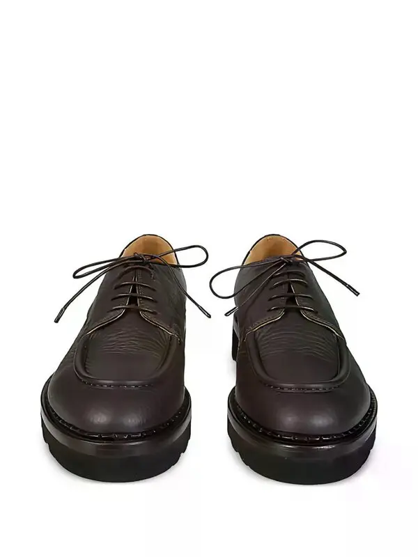 Eleventy Pebbled Leather Lace-up Shoes - Brown